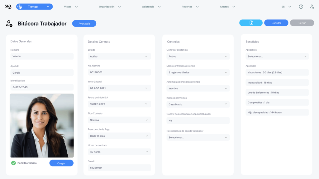 SIA Básico | Sistema para el registro de asistencia