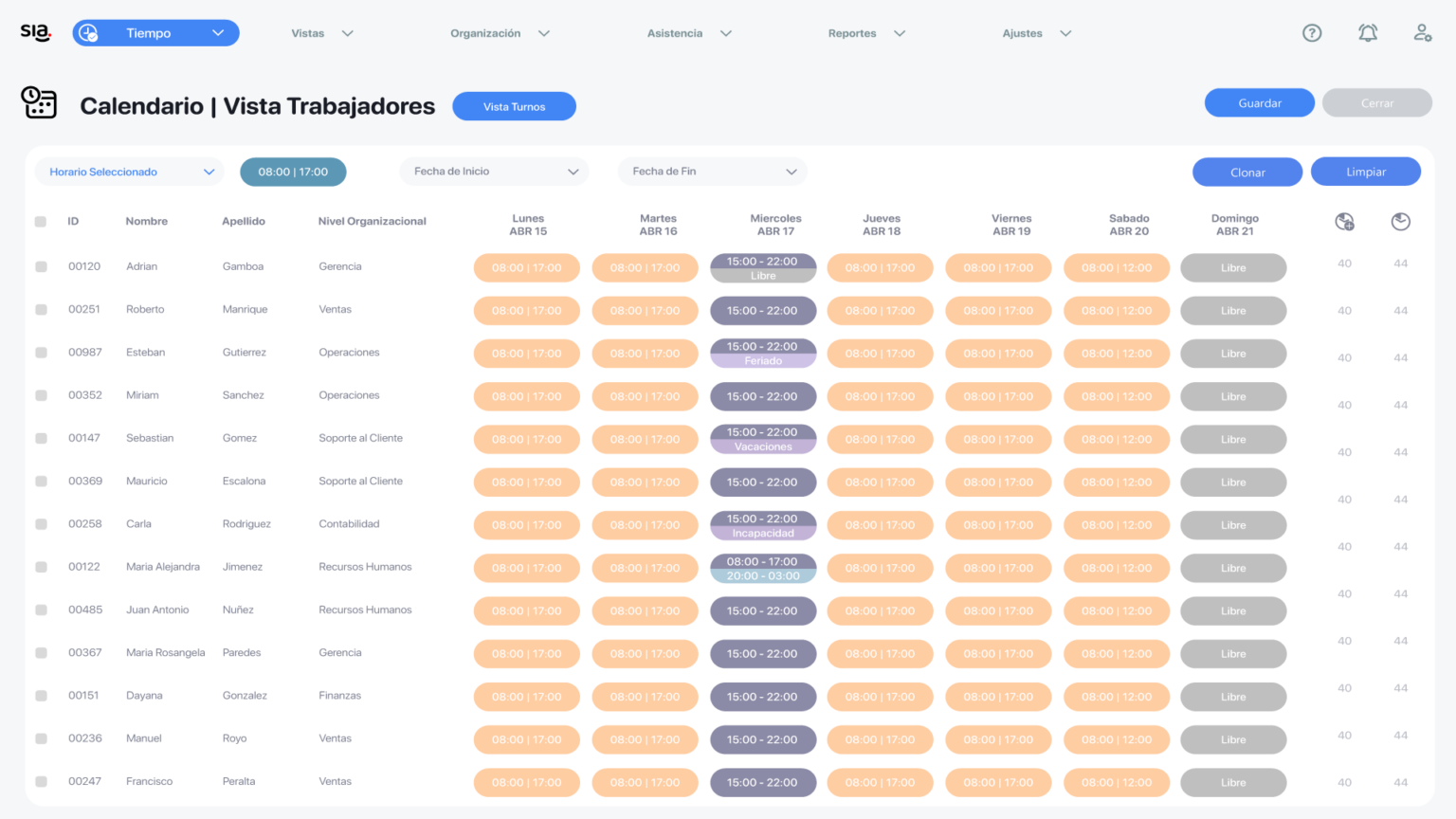 SIA Básico | Sistema para el registro de asistencia